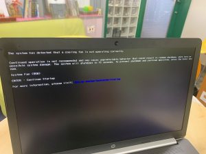 起動時に「System Fan（90B）ENTER-Continue Start up」とエラーが発生するパソコンの修理-ノートパソコンCPU ...